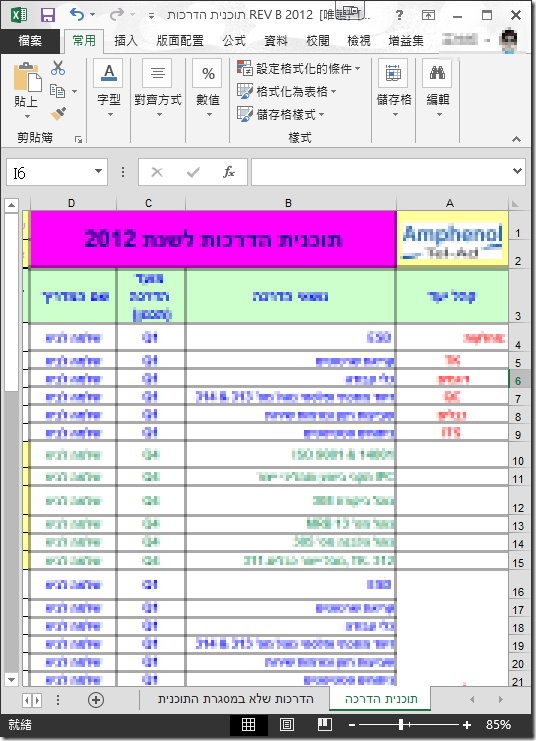 如何變更希伯來文/阿拉伯文的excel工作表顯示選項 – im5481